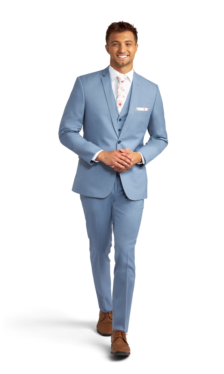 Light Blue Verona Suit Stitch And Tie