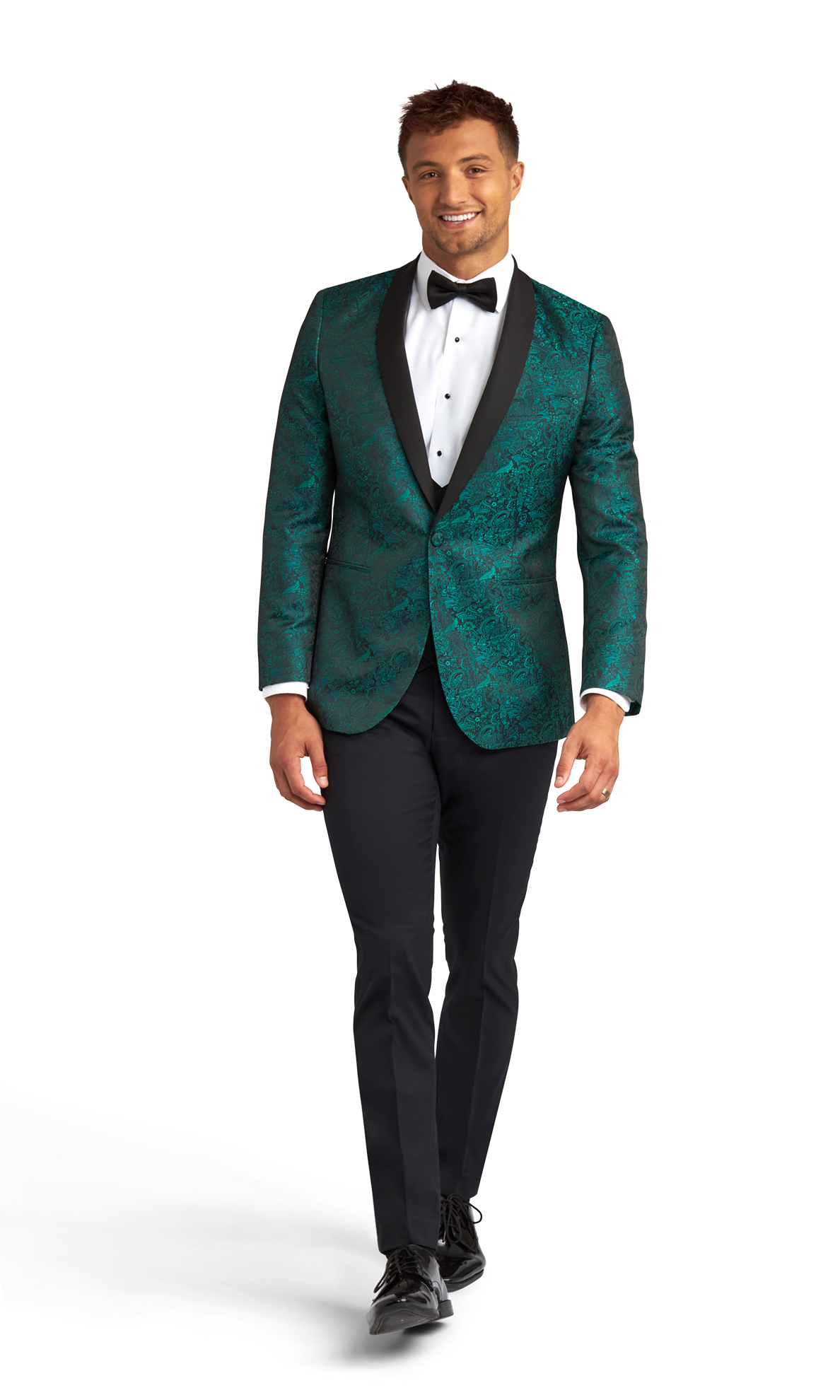 Green Paisley Shawl Lapel Coat | Friar Tux